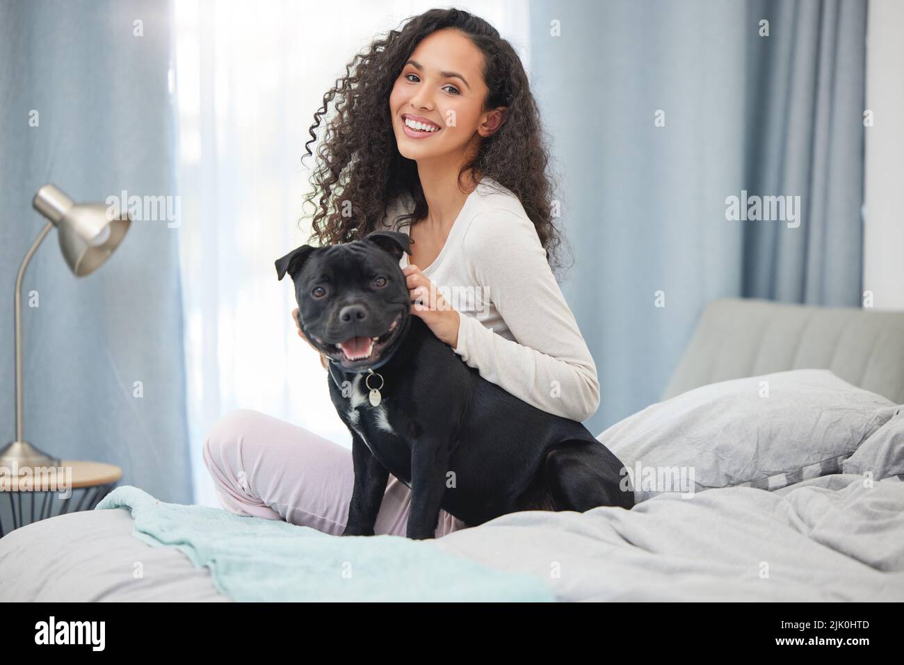 Appreciate life when you wake up in the morning. a young woman and her ...