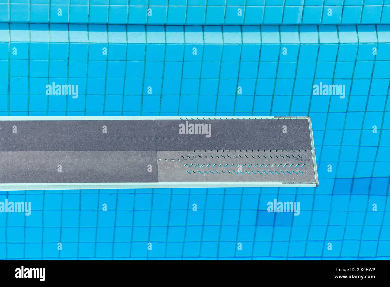 Swimming Pool Diving Board Diver's view over blue water Stock Photo - Alamy