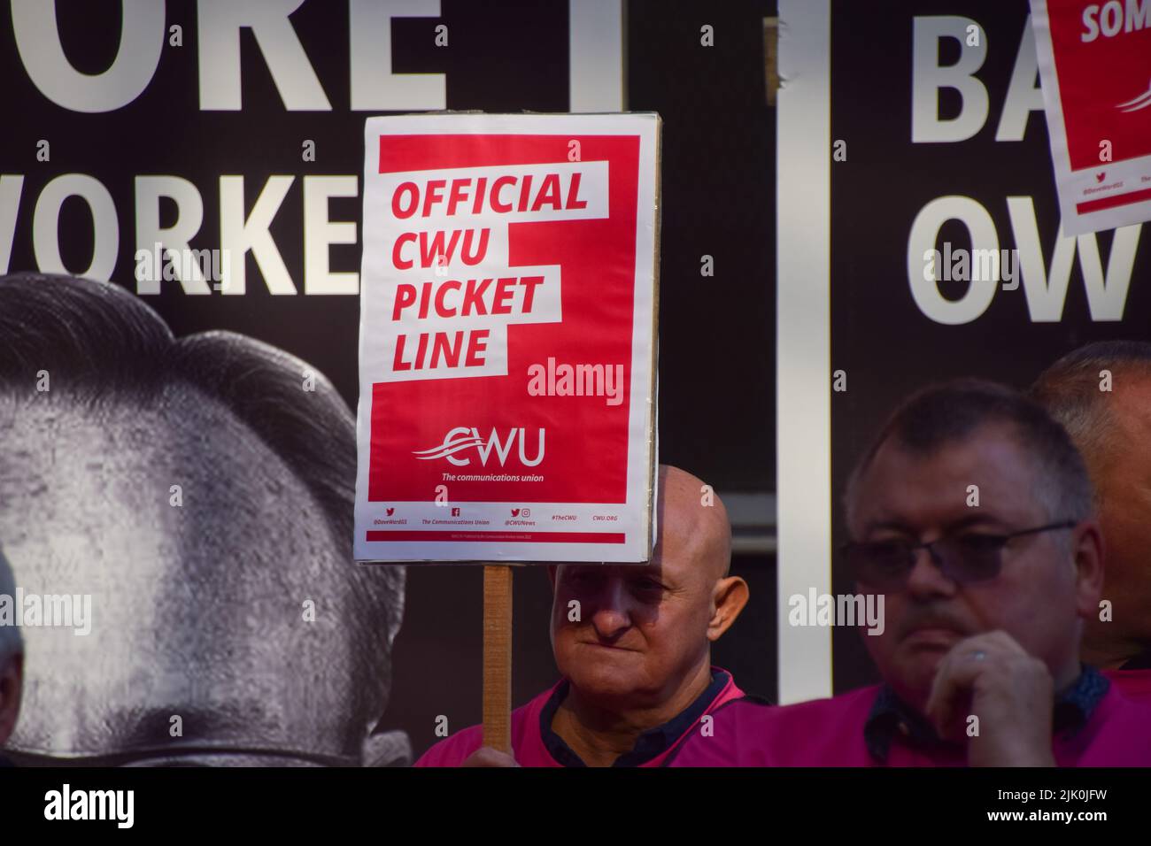 London, UK. 29th July, 2022. CWU (Communication Workers Union) strike ...