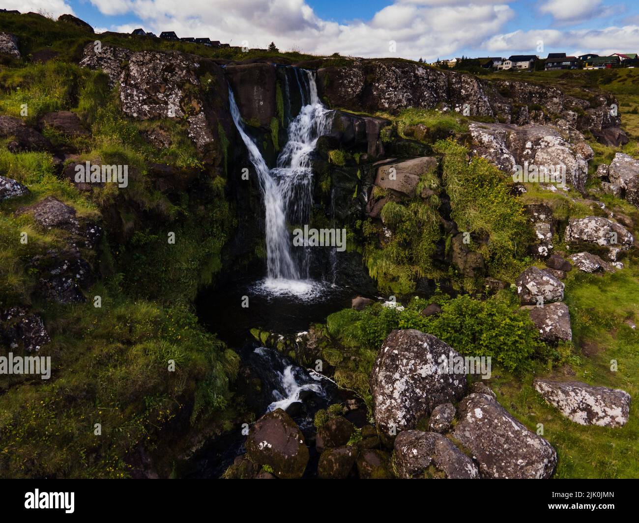 The Svartafoss Waterfall in Torshavn, Faroe Islands Stock Photo - Alamy