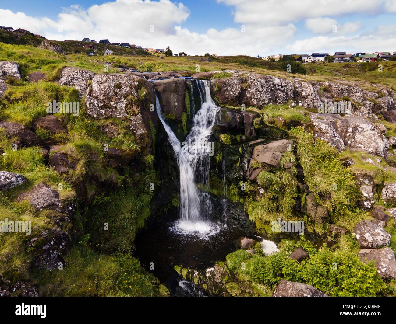 The Svartafoss Waterfall in Torshavn, Faroe Islands Stock Photo - Alamy