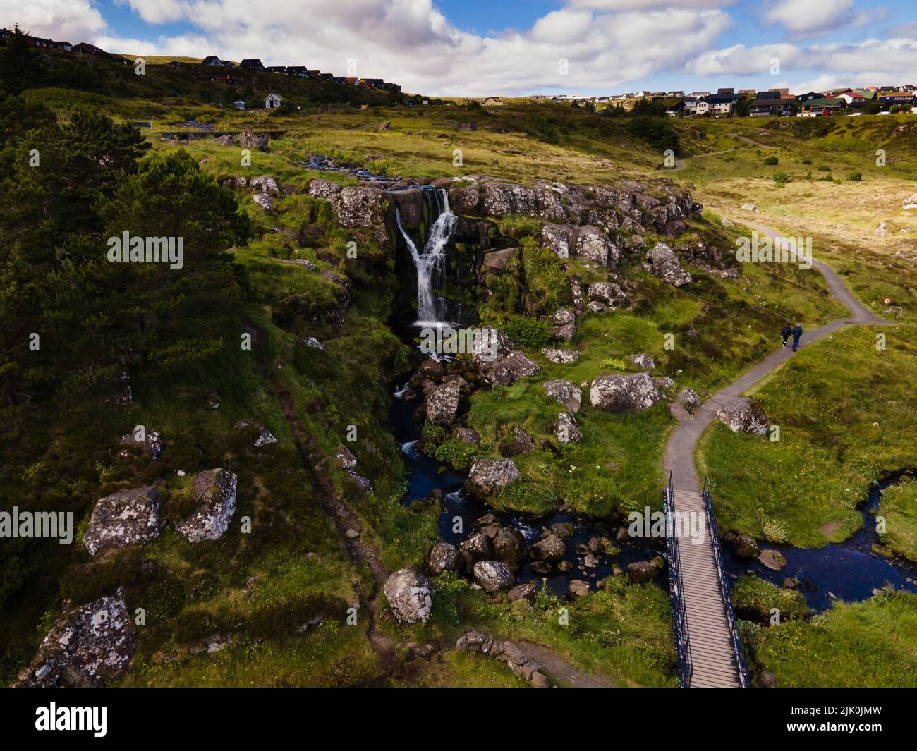 The Svartafoss Waterfall in Torshavn, Faroe Islands Stock Photo - Alamy