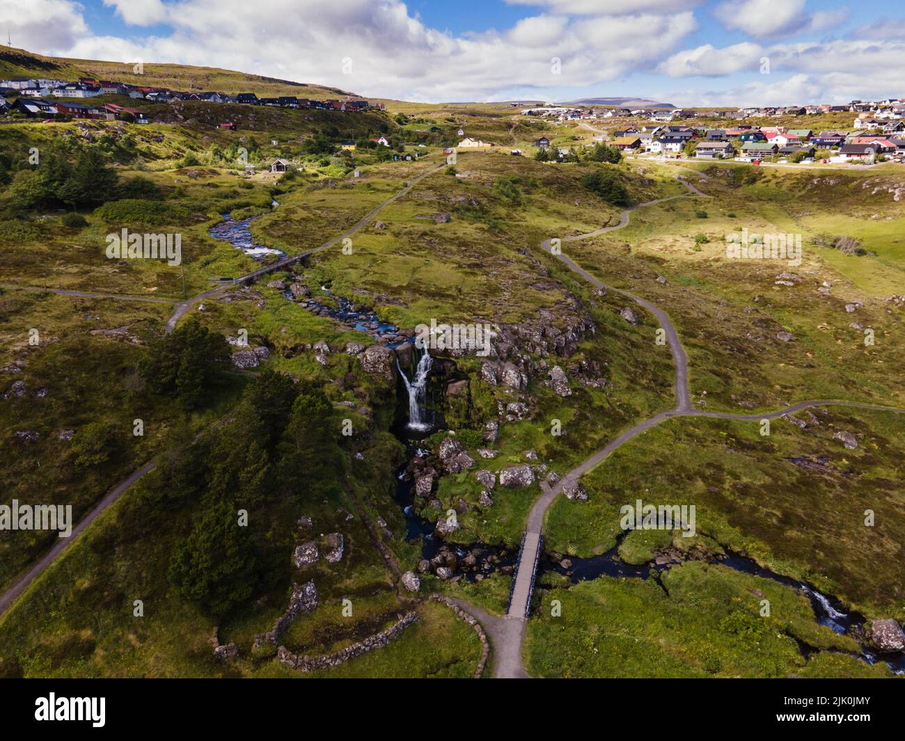 The Svartafoss Waterfall in Torshavn, Faroe Islands Stock Photo - Alamy