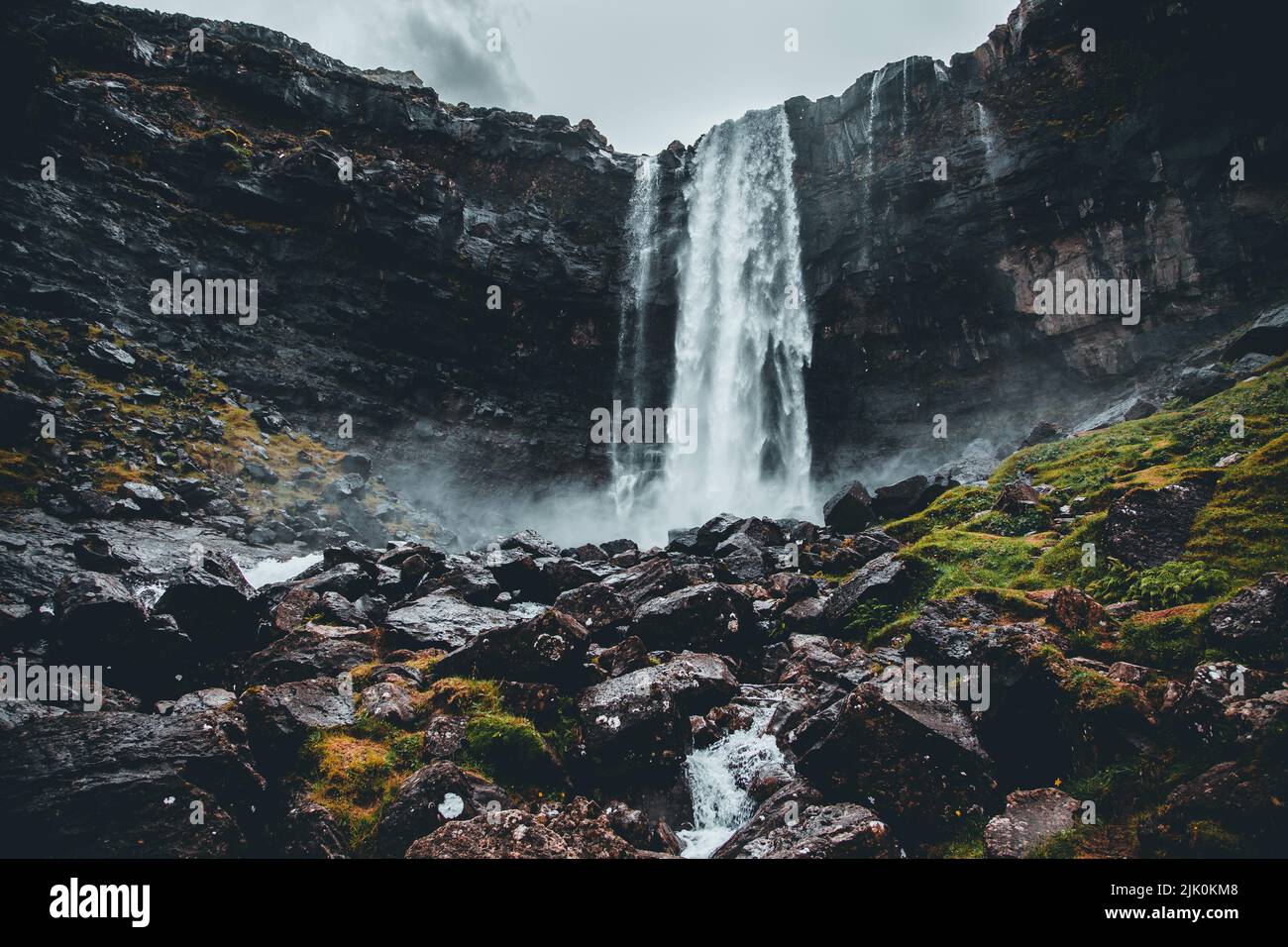 Fossá Waterfall as seen in the Faroe Islands Stock Photo - Alamy