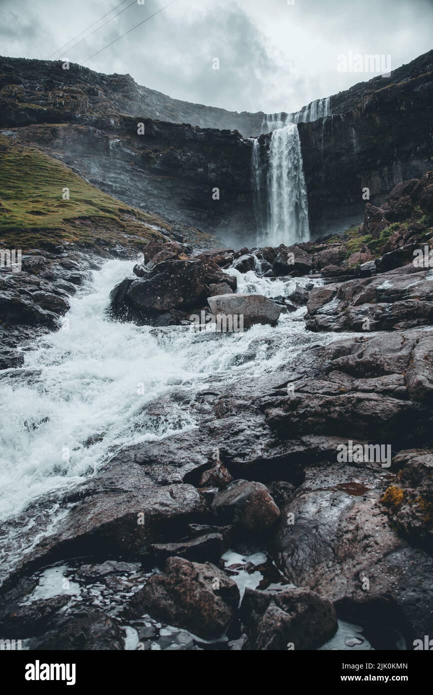 Fossá Waterfall as seen in the Faroe Islands Stock Photo - Alamy