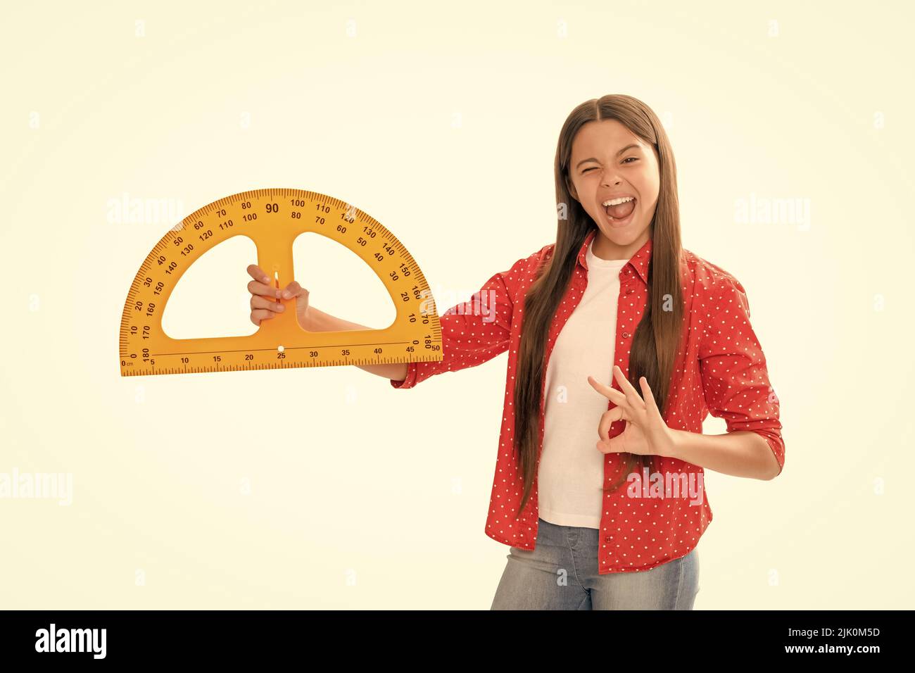 measuring and sizing. education for child. mathematics. ok. amazed teen ...