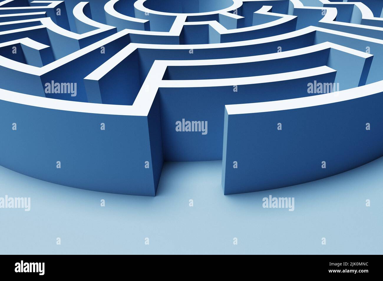 Entrance to the round maze. 3d rendering Stock Photo - Alamy