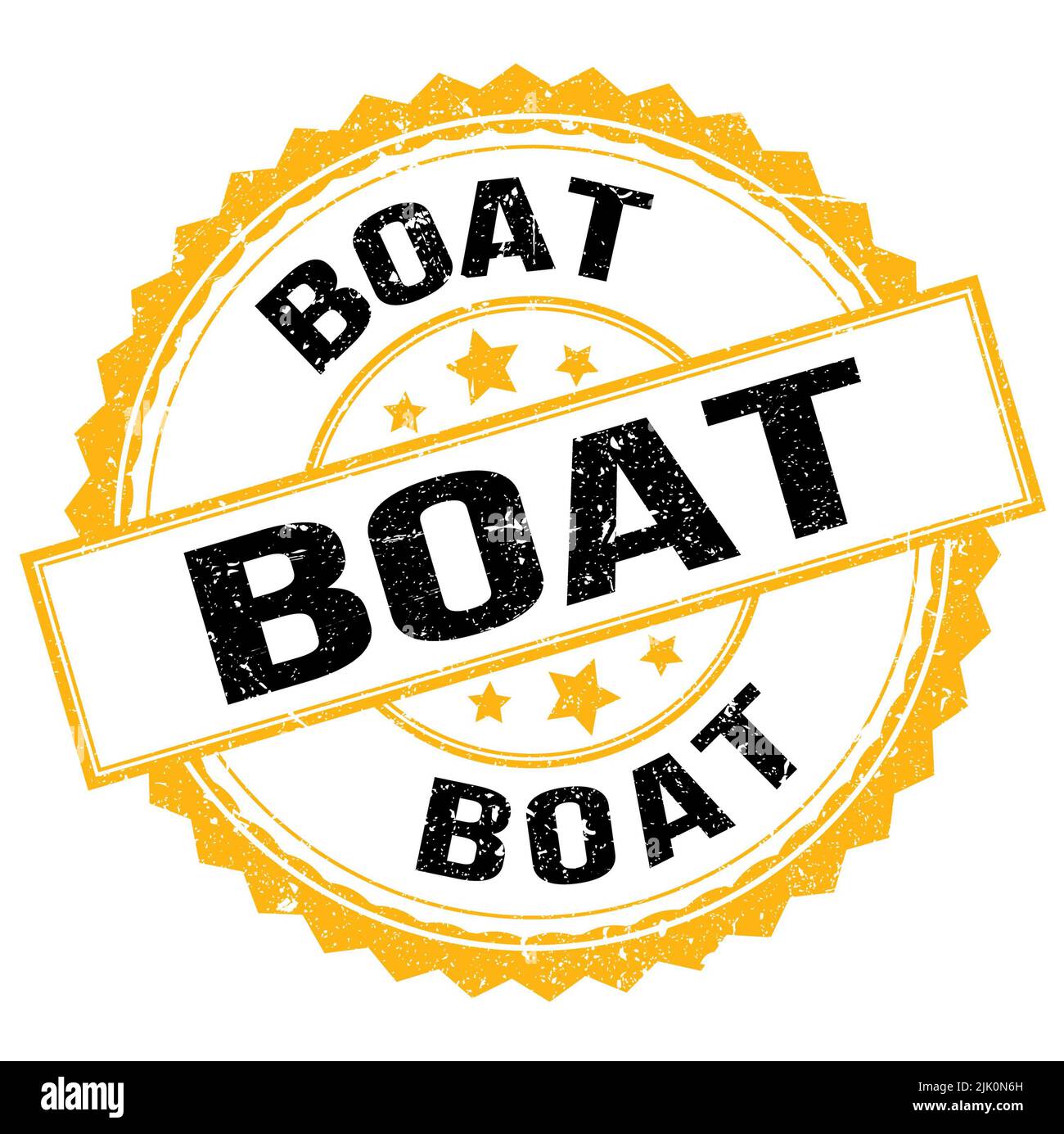 BOAT text written on yellow-black round stamp sign Stock Photo - Alamy