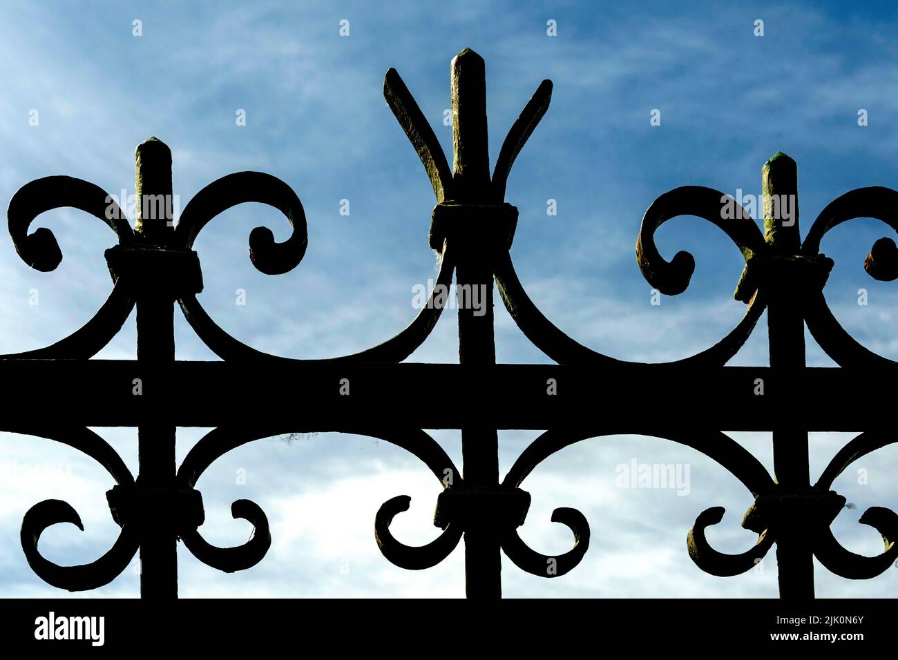 Wrought iron fence designs hi-res stock photography and images - Alamy