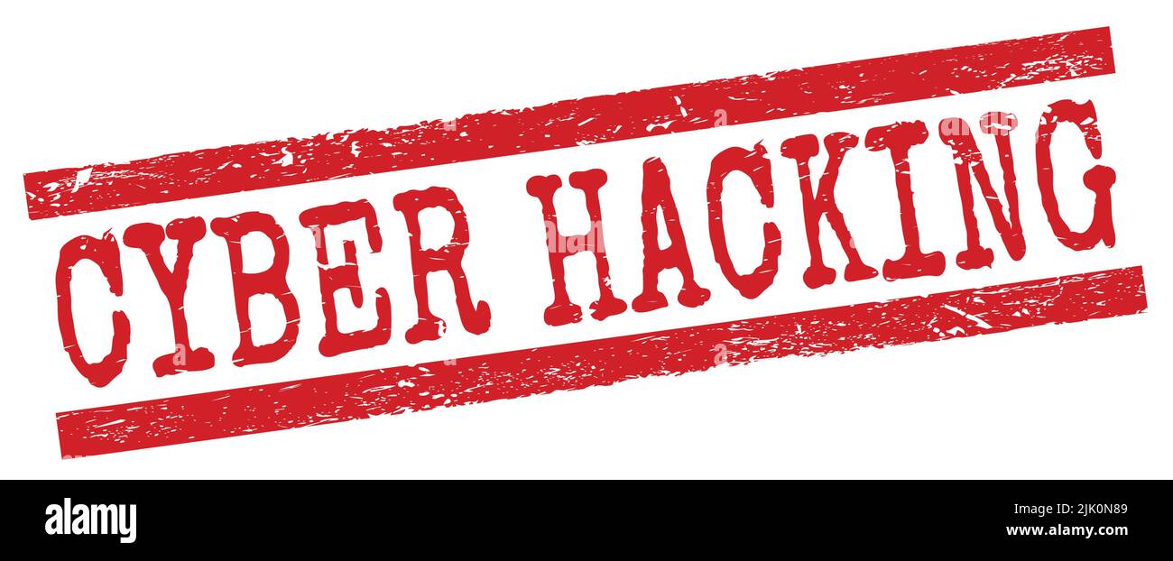 CYBER HACKING text written on red grungy lines stamp sign Stock Photo ...