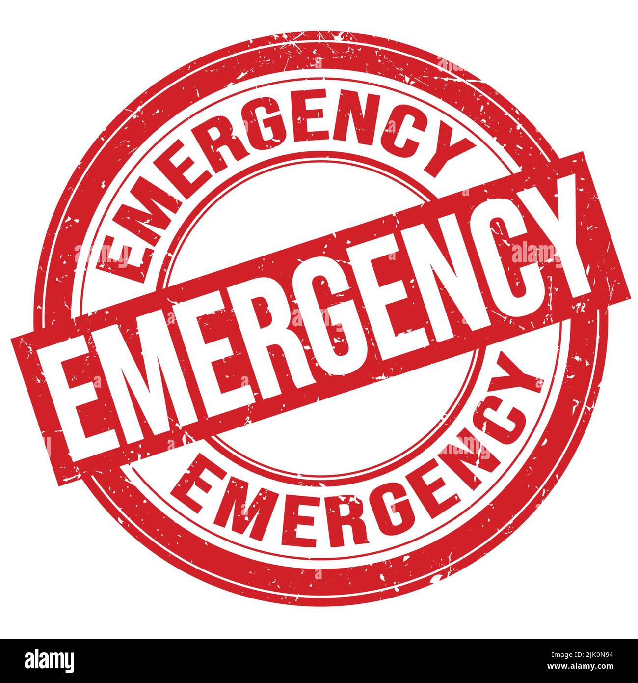 EMERGENCY text written on red round grungy stamp sign Stock Photo - Alamy