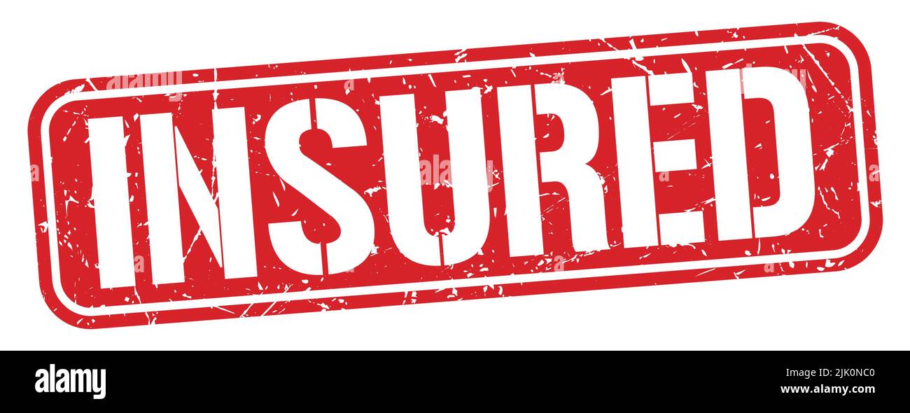 INSURED text written on red grungy stamp sign Stock Photo - Alamy