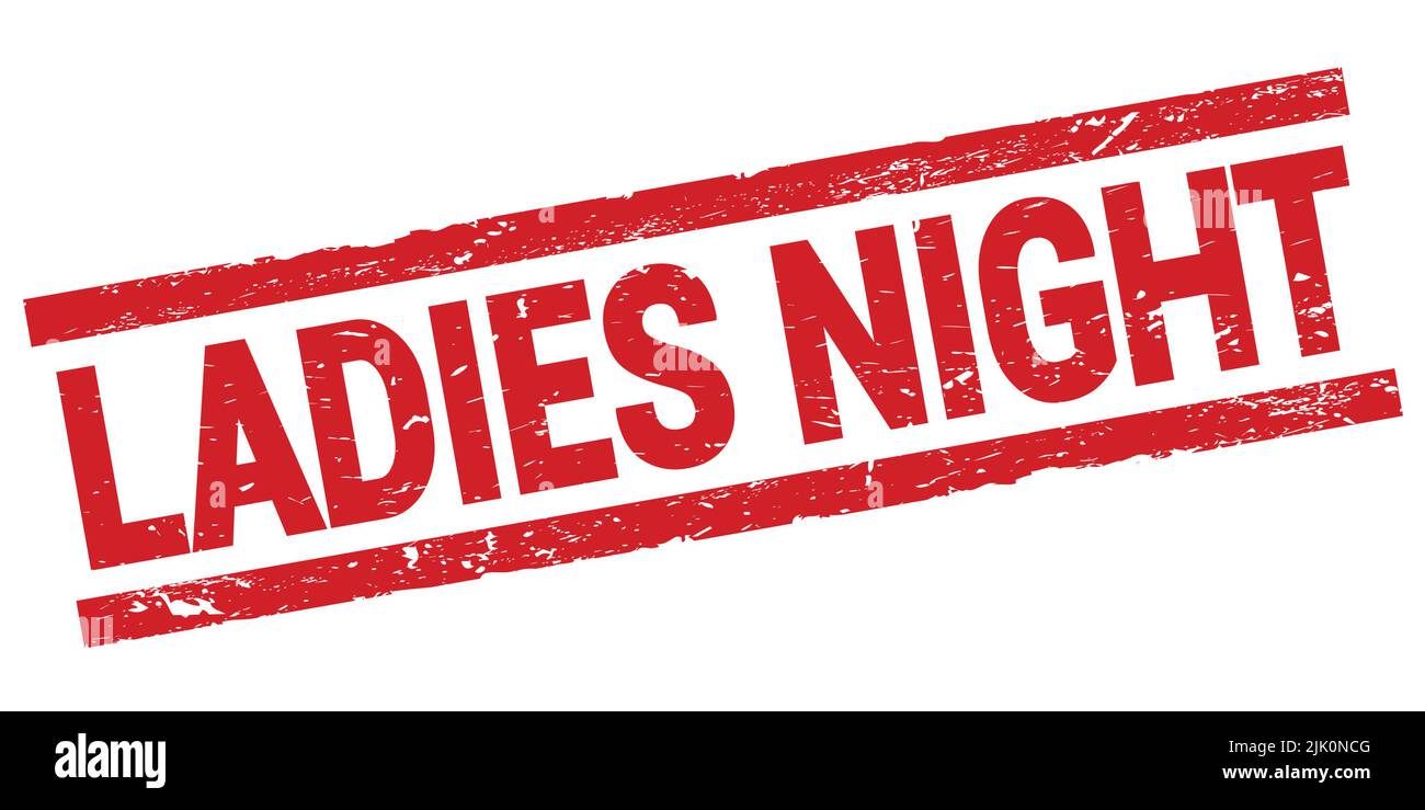 LADIES NIGHT text written on red rectangle stamp sign Stock Photo - Alamy