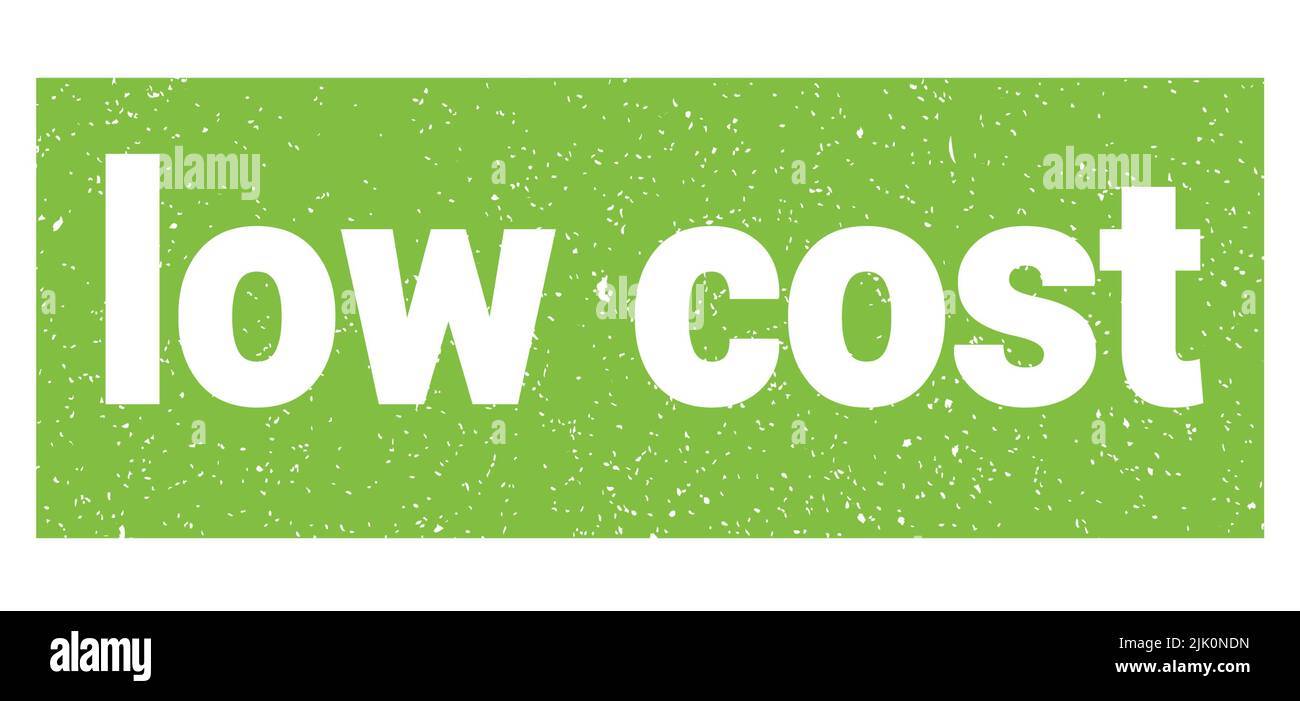 low cost text written on green grungy stamp sign Stock Photo - Alamy