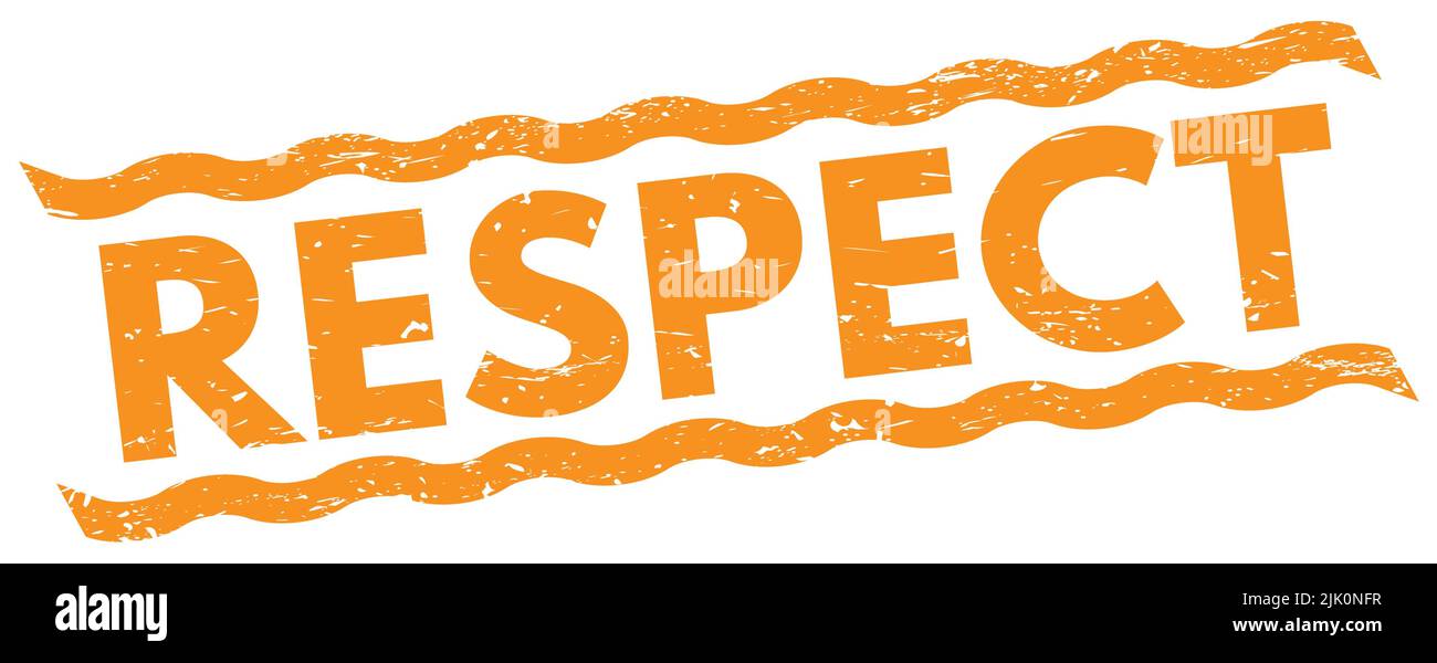 RESPECT text written on orange lines stamp sign Stock Photo - Alamy
