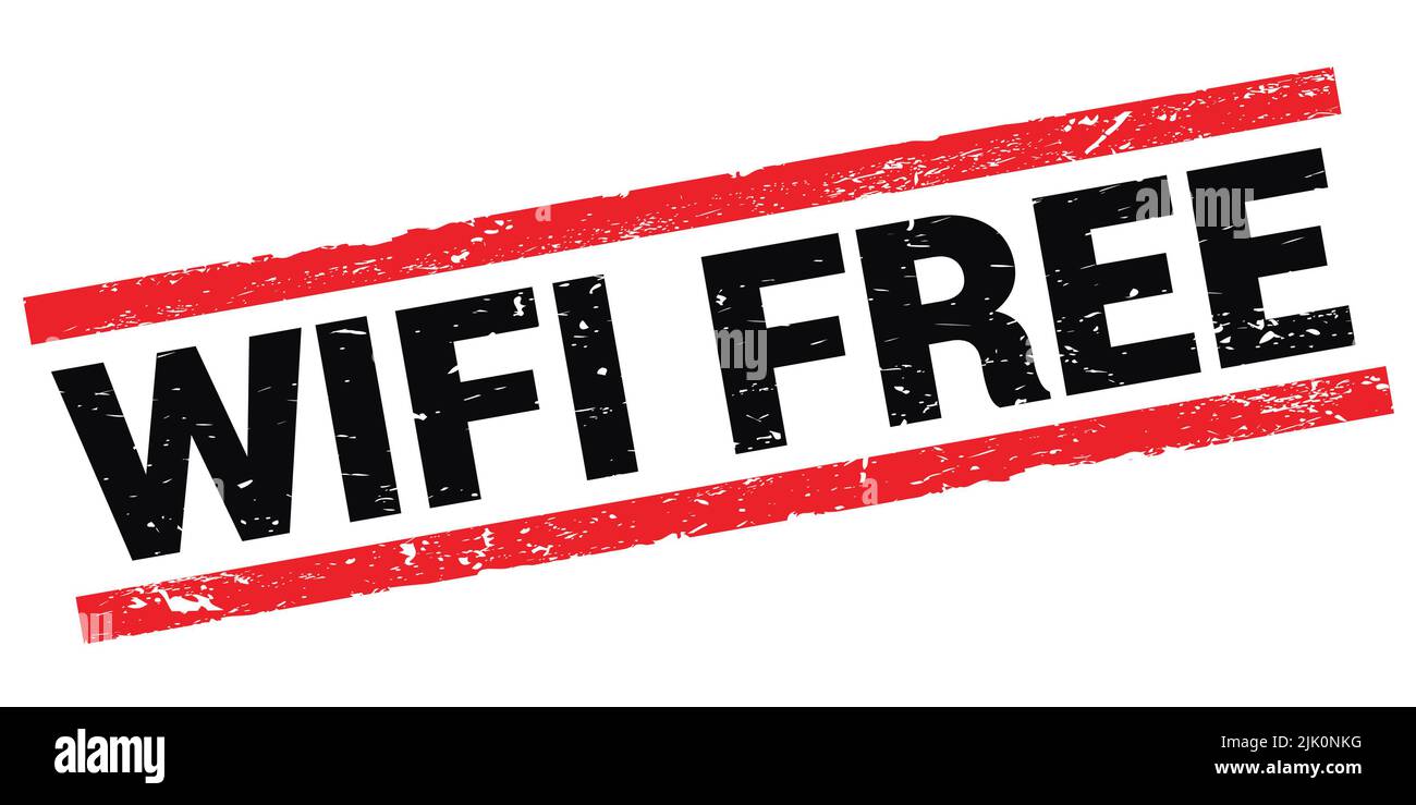 WIFI FREE text written on black-red rectangle stamp sign Stock Photo ...