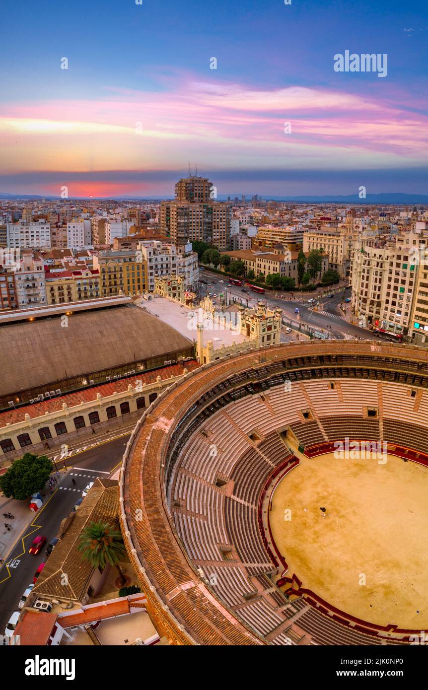 Streets, squares and historical buildings in the old city of Valencia ...