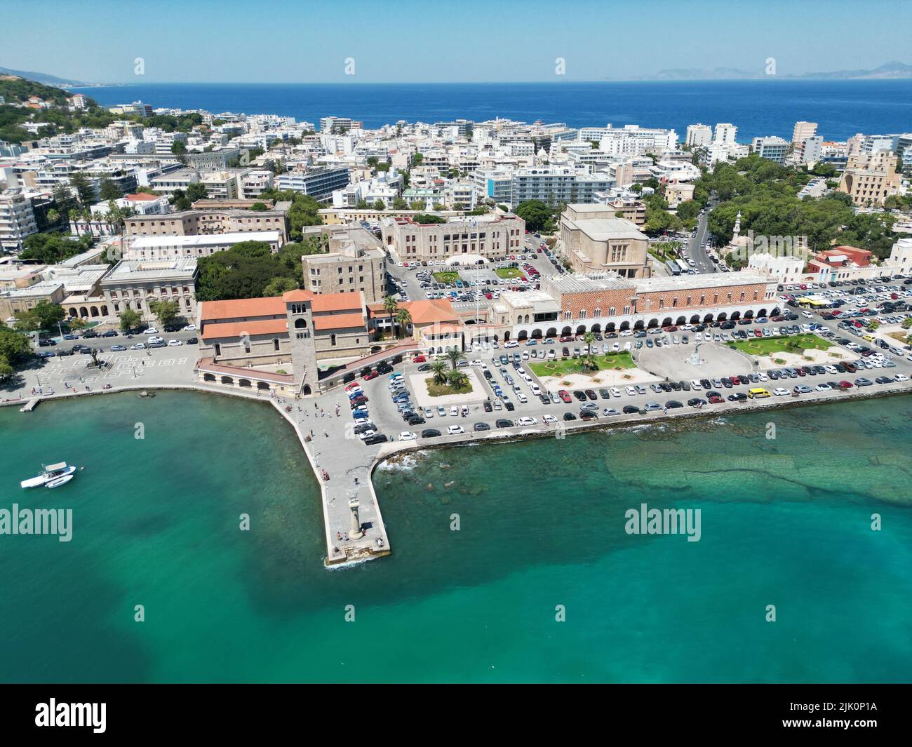 An aerial view of the island of Rhodes from the Mediterranean sea Stock ...