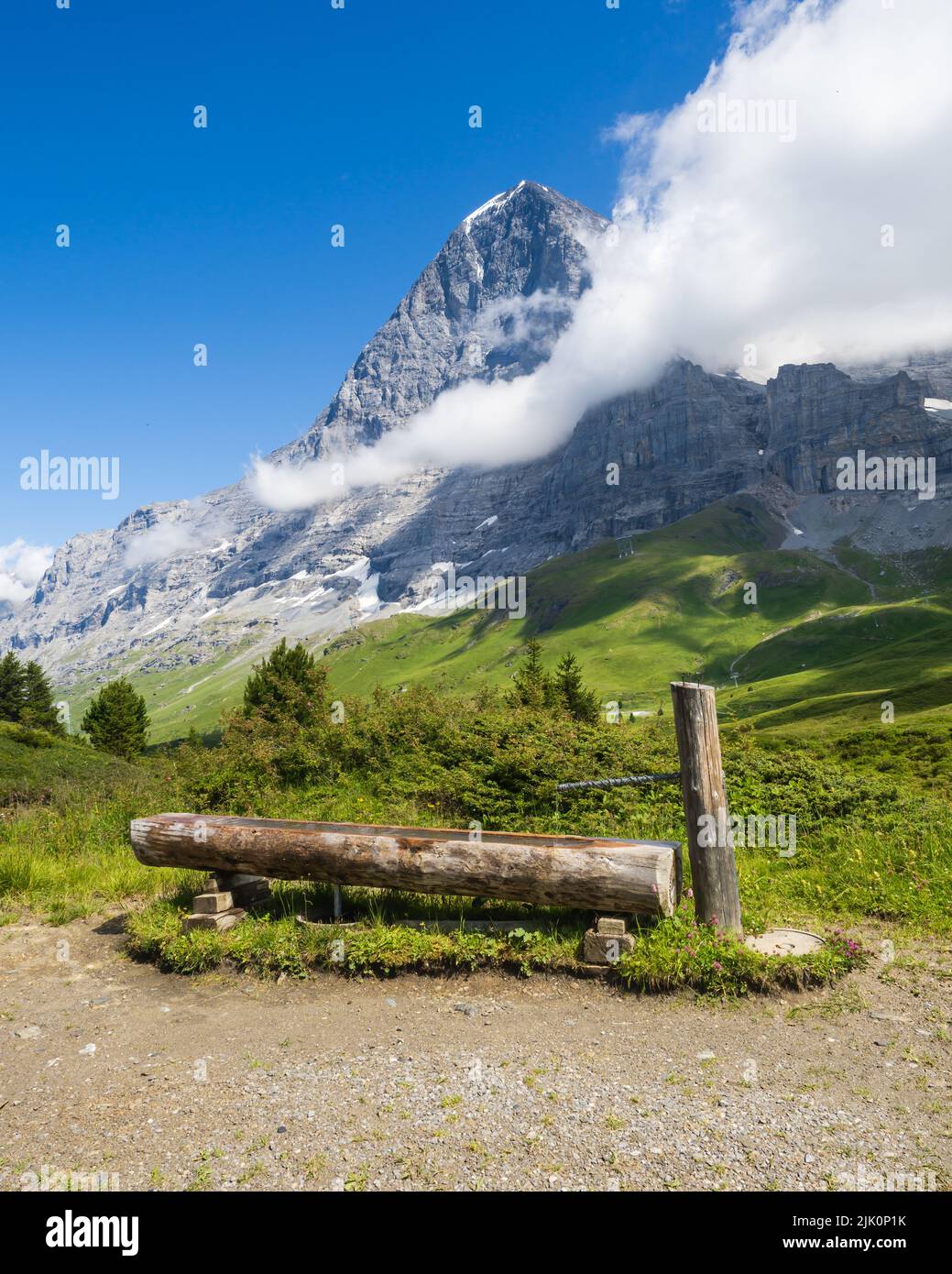 Hiling to Wengen from Kleine Scheidegg in the Berneses Oberland of ...