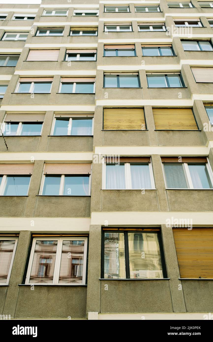 A vertical low angle shot of a modern building in Budapest, Hungary ...