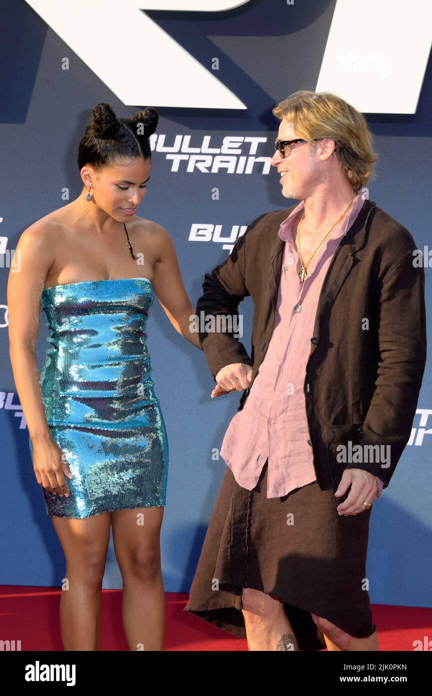 Zazie Beetz and Brad Pitt attend the 'Bullet Train' Special Screening ...