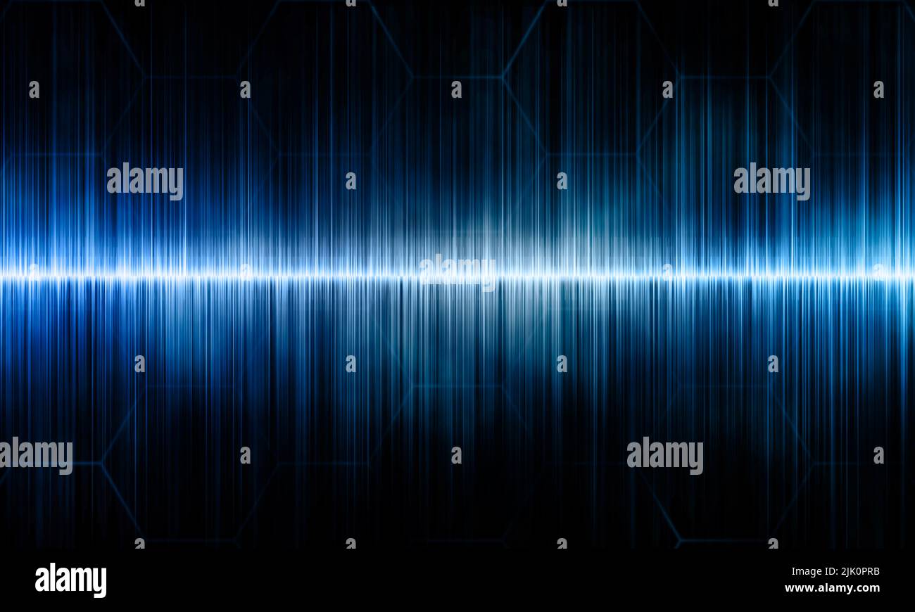 Abstract blue sound wave on black background Stock Photo - Alamy