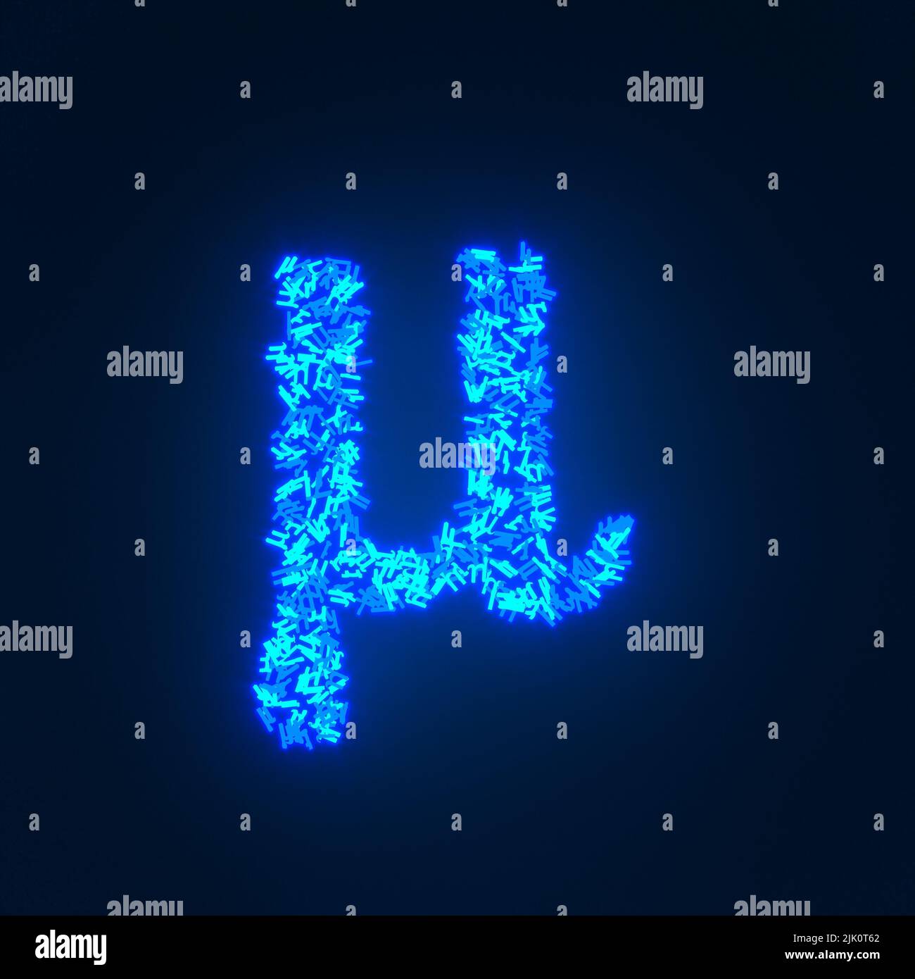 Scattered blue neon character isolated over a black background Stock ...