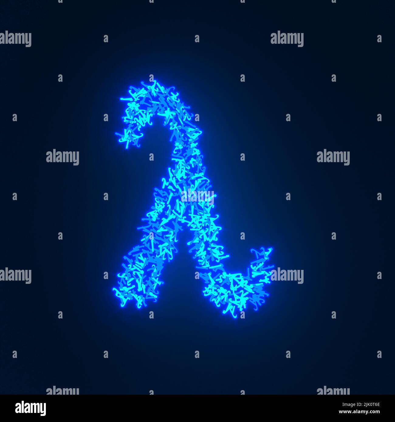 Scattered blue neon character isolated over a black background Stock ...
