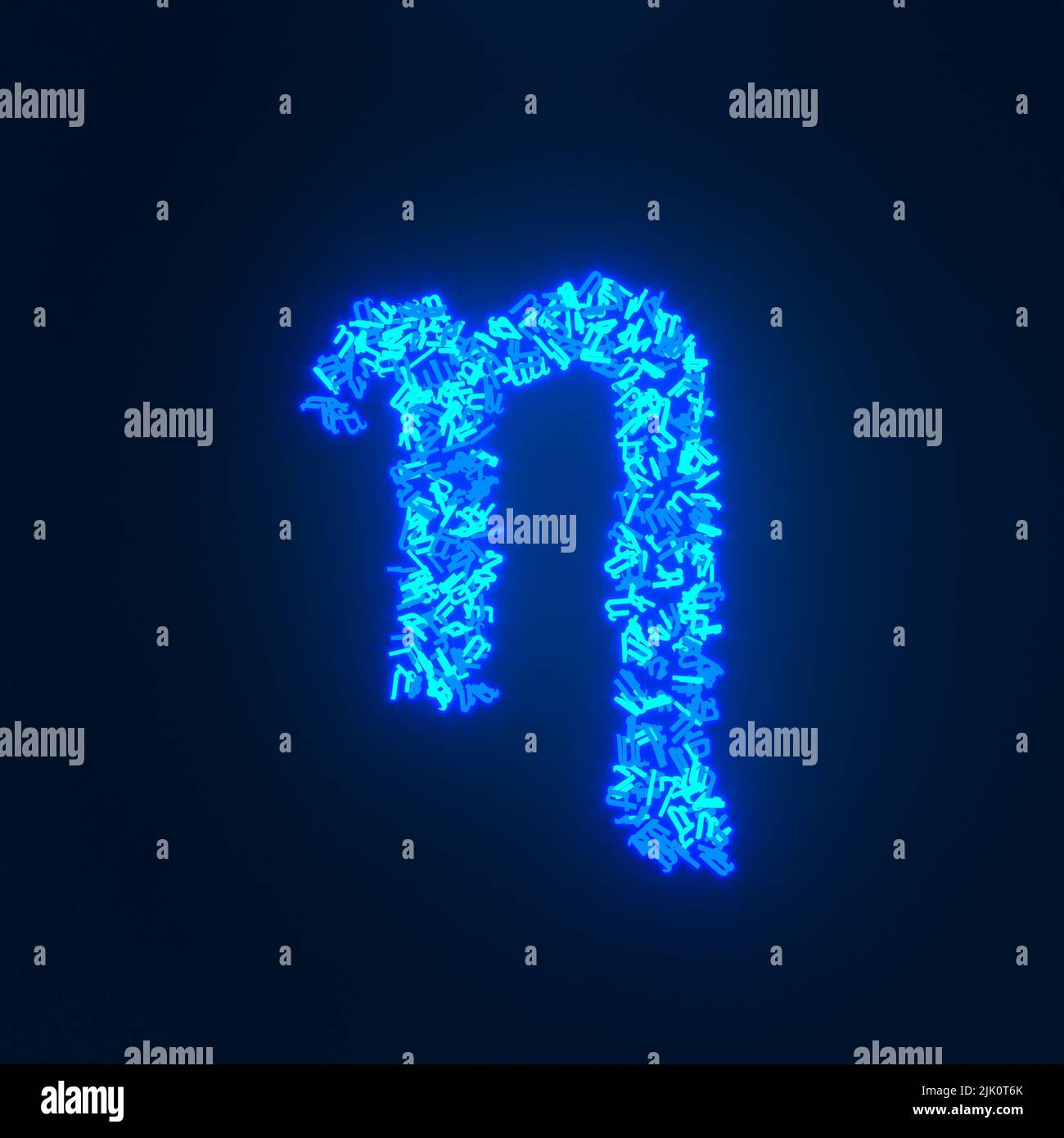 Scattered blue neon character isolated over a black background Stock ...