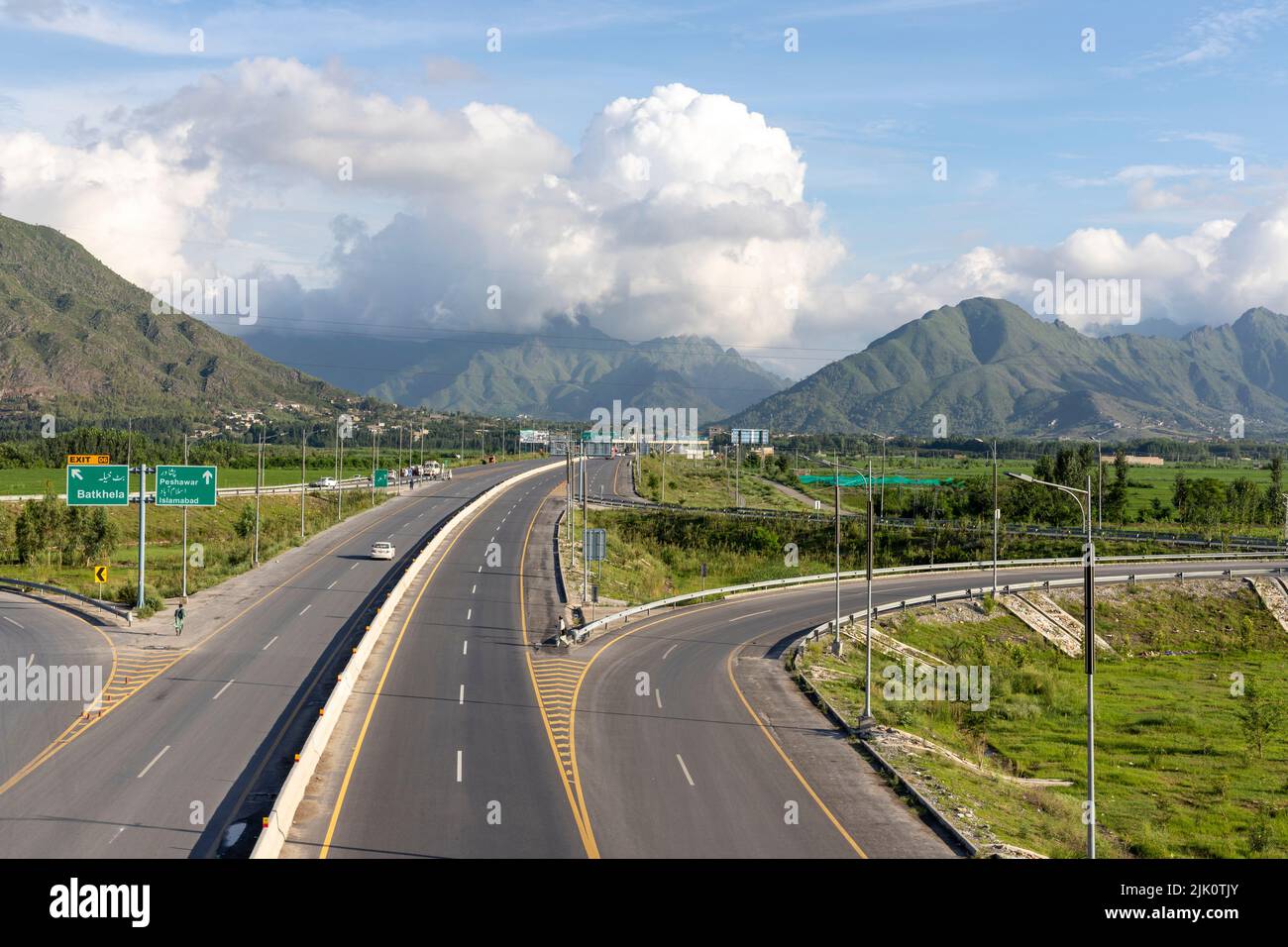 Bird eye view of National highway leads to the entrance of the Swat ...