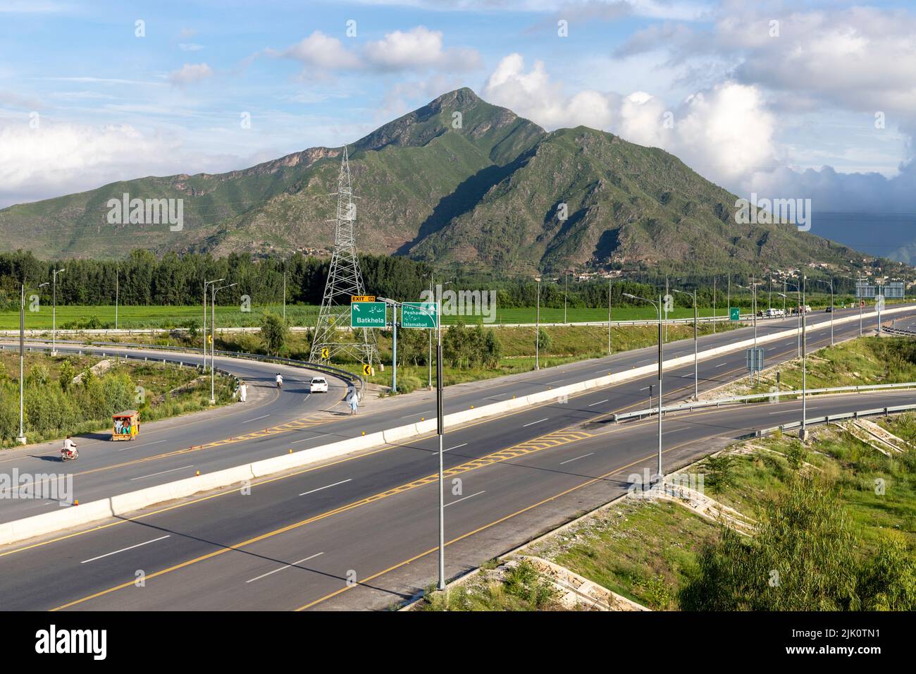 Beautiful scenery of the Nation highway near the entry point of Swat ...