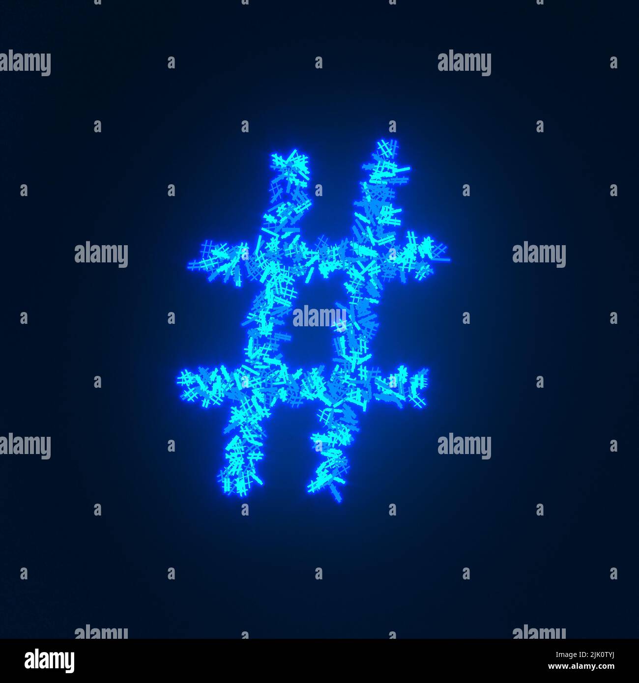 Scattered blue neon character isolated over a black background Stock ...