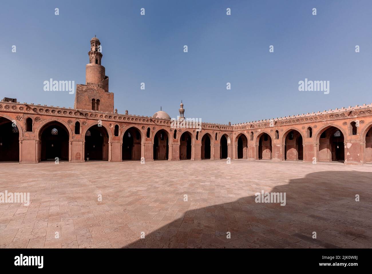 The courtyard of Ibn Tulun Mosque in Medieval Cairo, Egypt Stock Photo ...