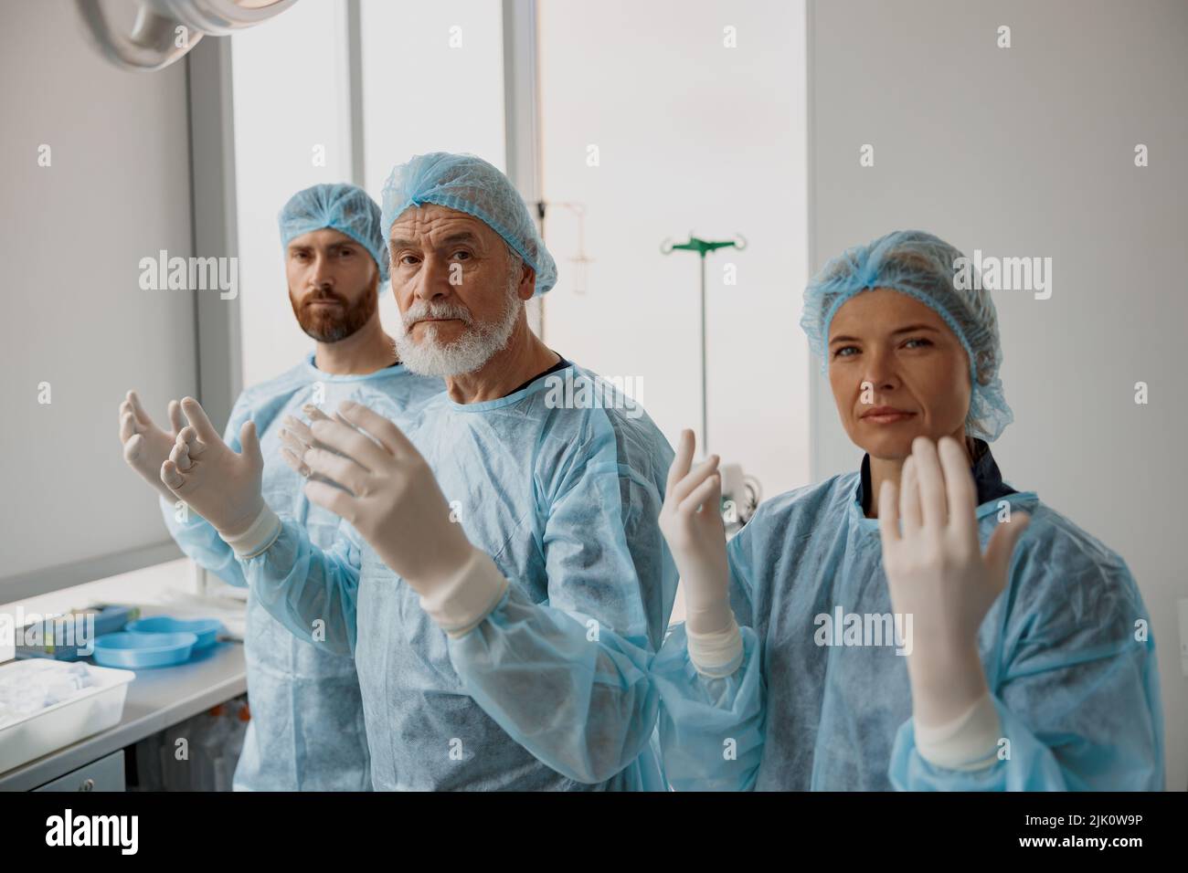 Team of surgeons in the operating room ready for surgery in clinic ...