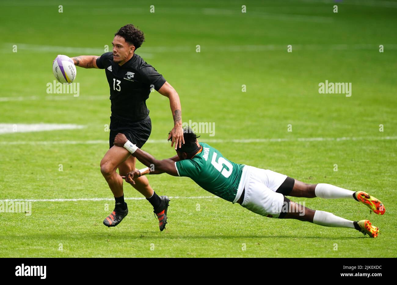 New Zealand's Moses Leo (left) and Sri Lanka's Dansha Chandradas in ...