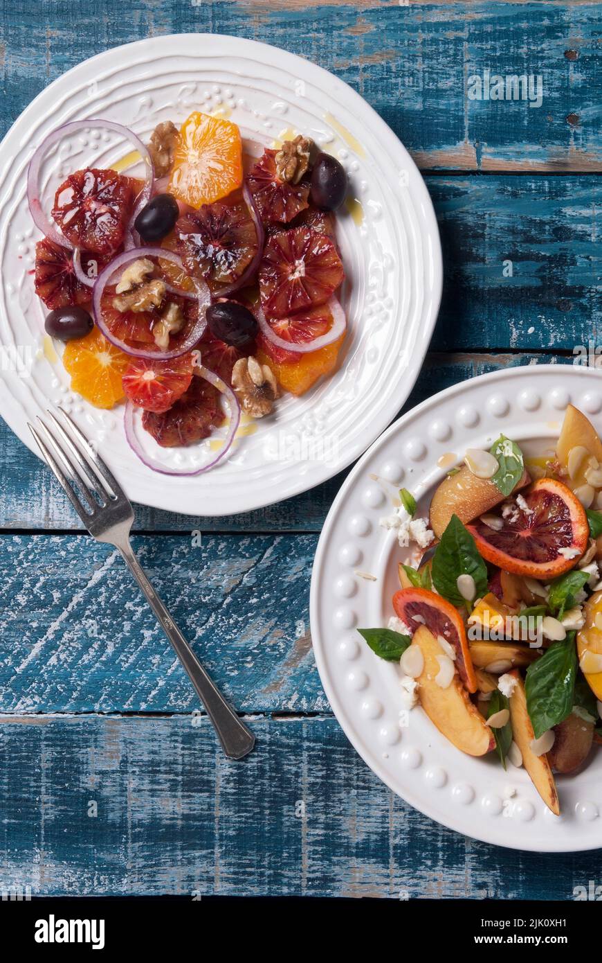 Two different blood orange salads Stock Photo - Alamy