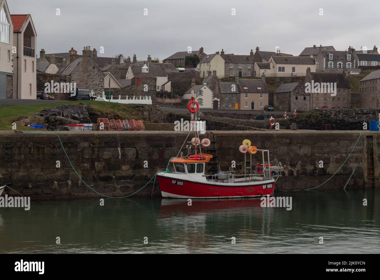 Boat in Portsoy Harbour, Portsoy, Aberdeenshire, Scotland, UK Stock ...