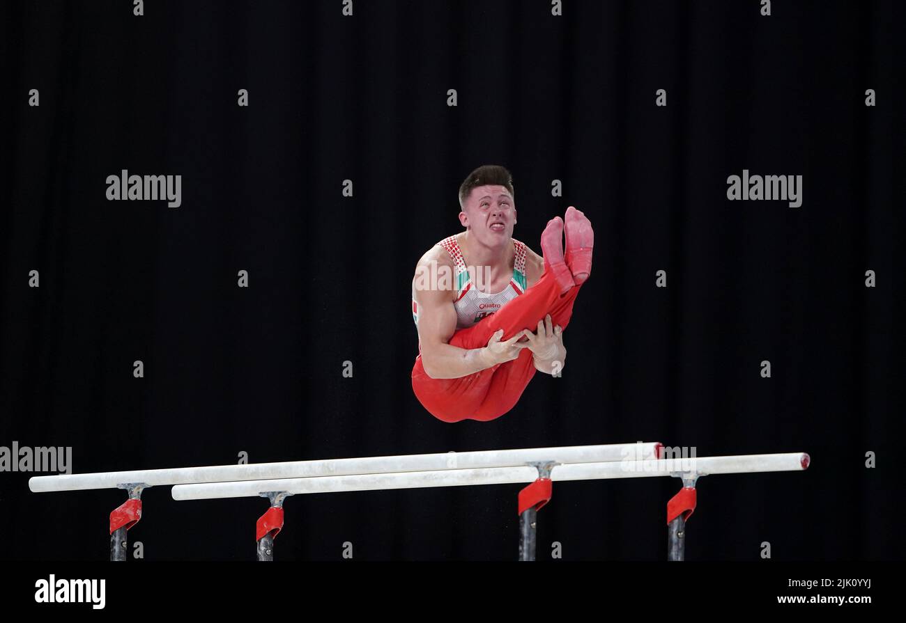 Wales' Jacob Edwards in action during his Pommel Horse rotation of the ...