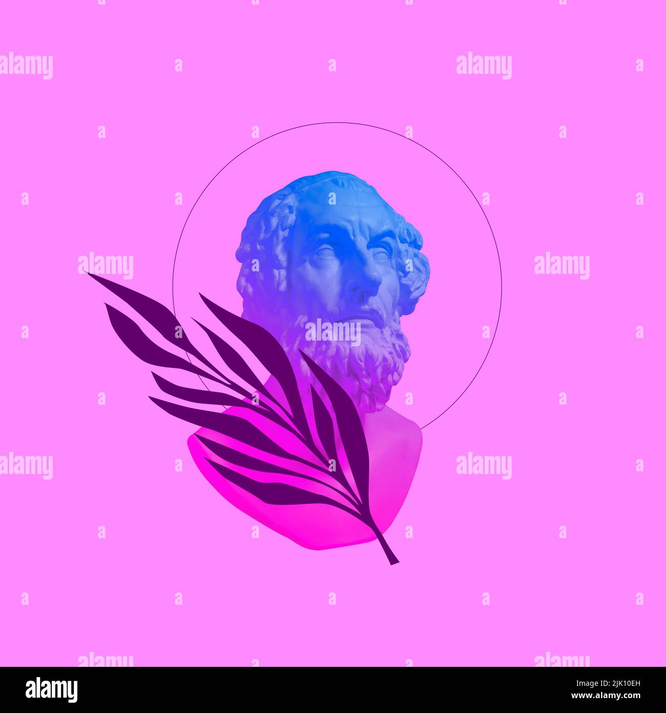 Contemporary art collage. Modern design work in neon trendy colors ...