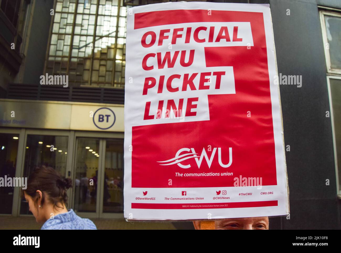 London, UK. 29th July, 2022. CWU (Communication Workers Union) strike ...