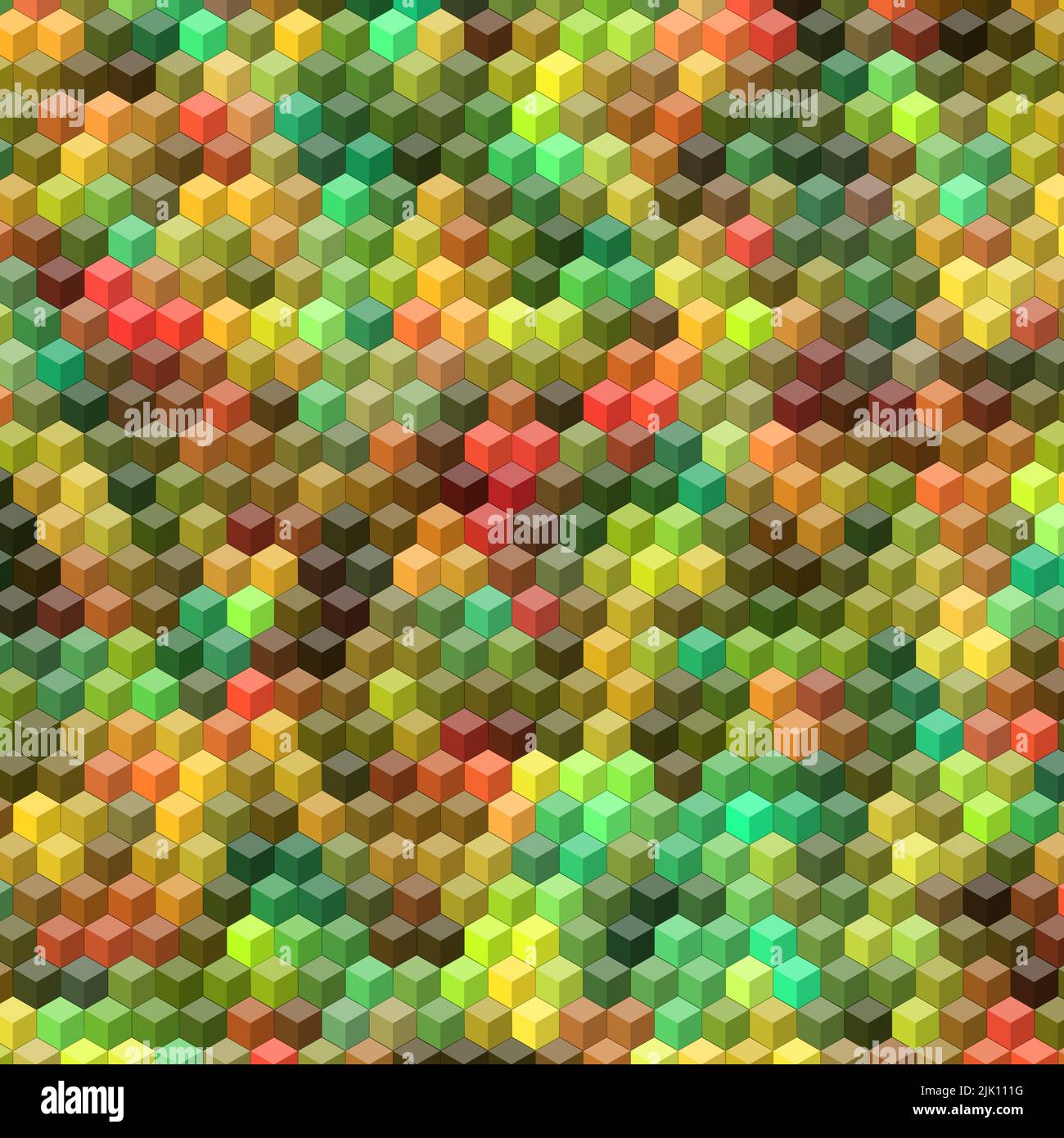 Illustration Of Colorful Isometric 3d Cube With Abstract Multicolor Pattern Background Wallpaper