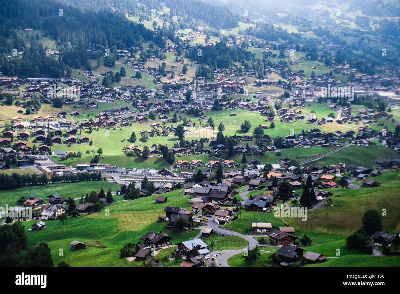 An aerial view of a Swiss village with lots of houses Stock Photo - Alamy