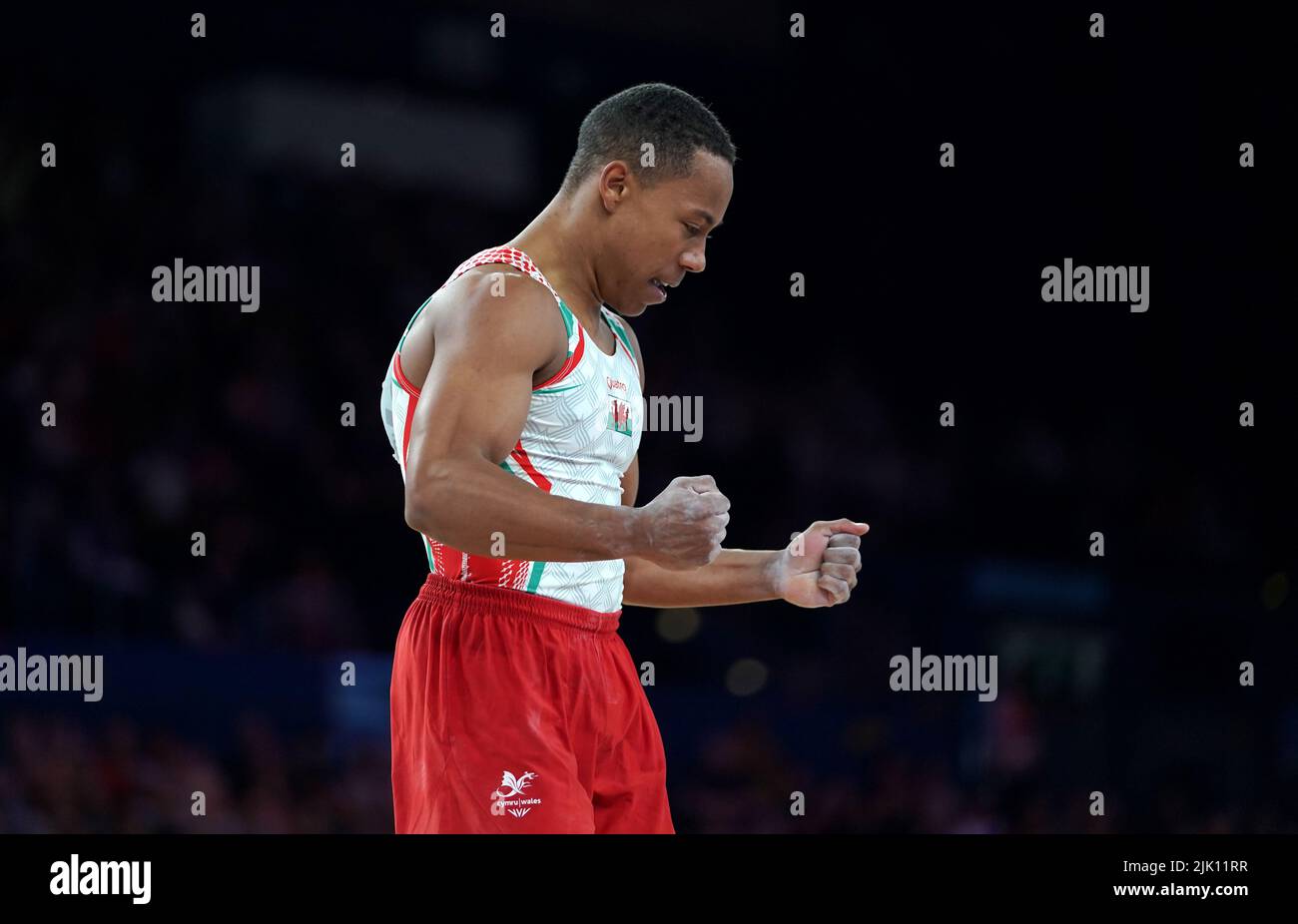 Wales' Emil Barber in action during his floor rotation of the Men's ...