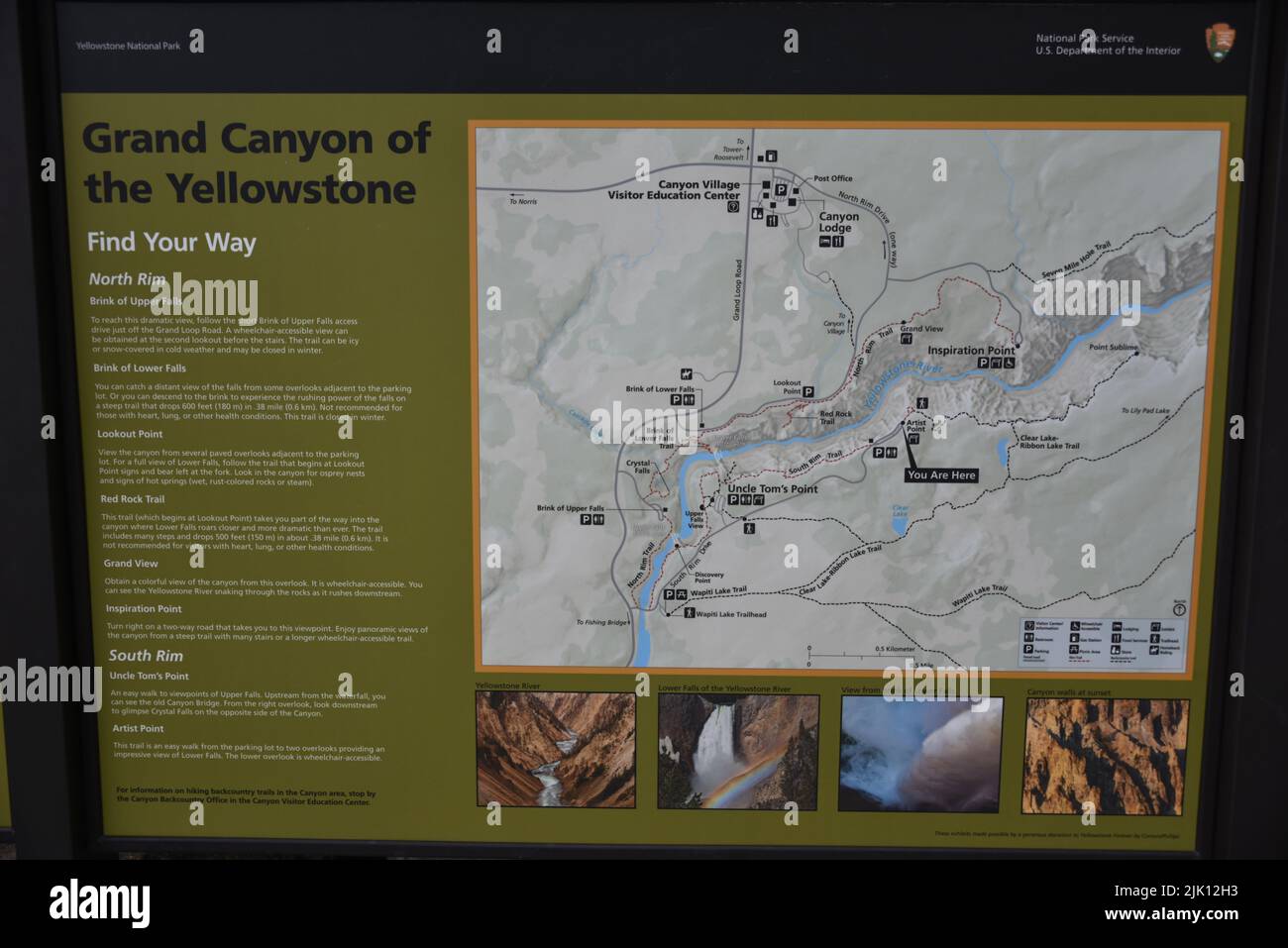 Yellowstone National Park, U.S.A. Grand Canyon of the Yellowstone falls ...