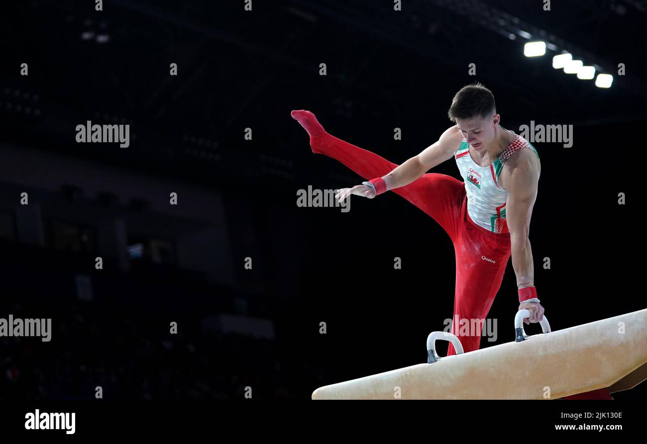 Wales' Jacob Edwards in action during his Pommel Horse rotation of the ...