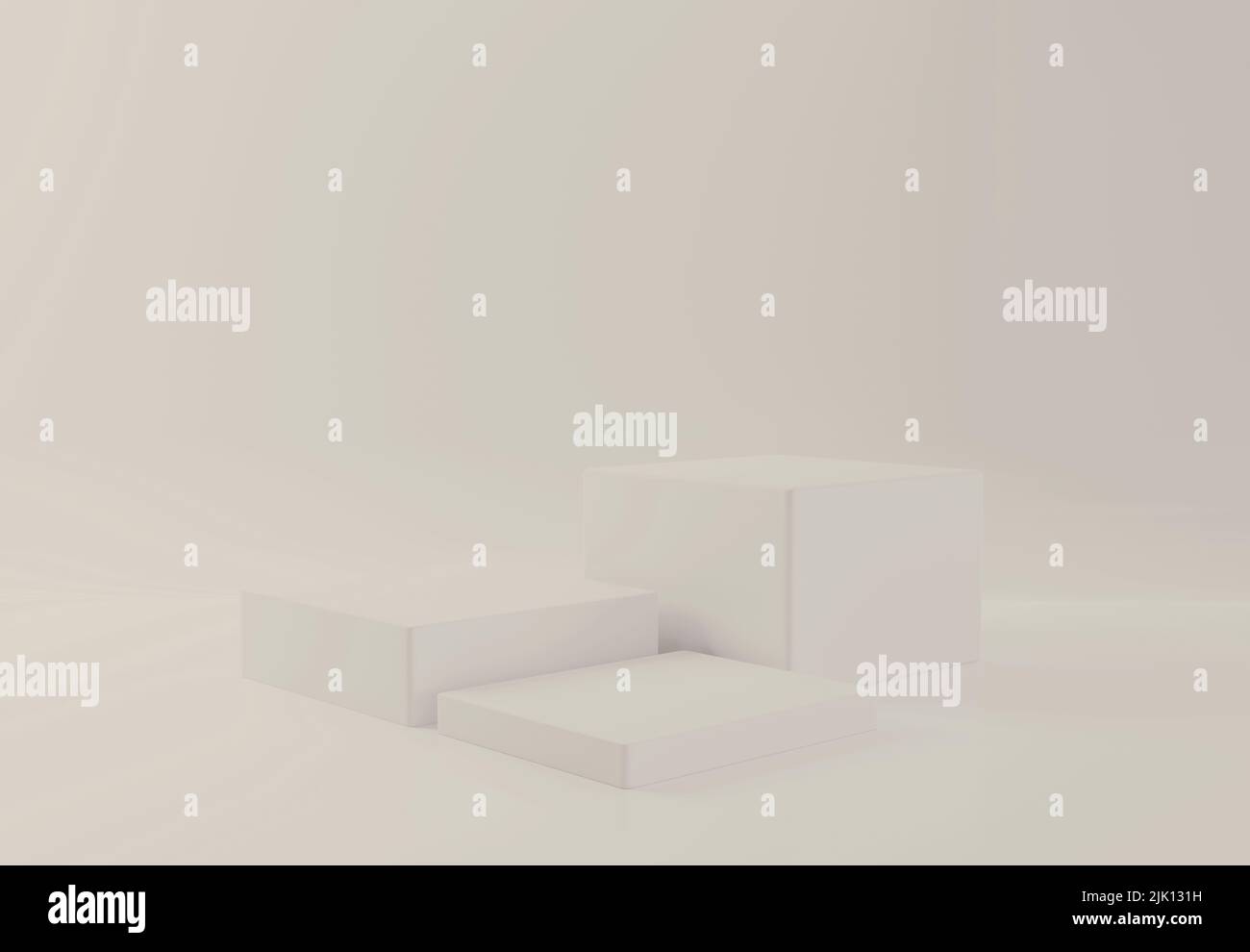 White 3D rendering of rectangle cube product showcase table on isolate ...