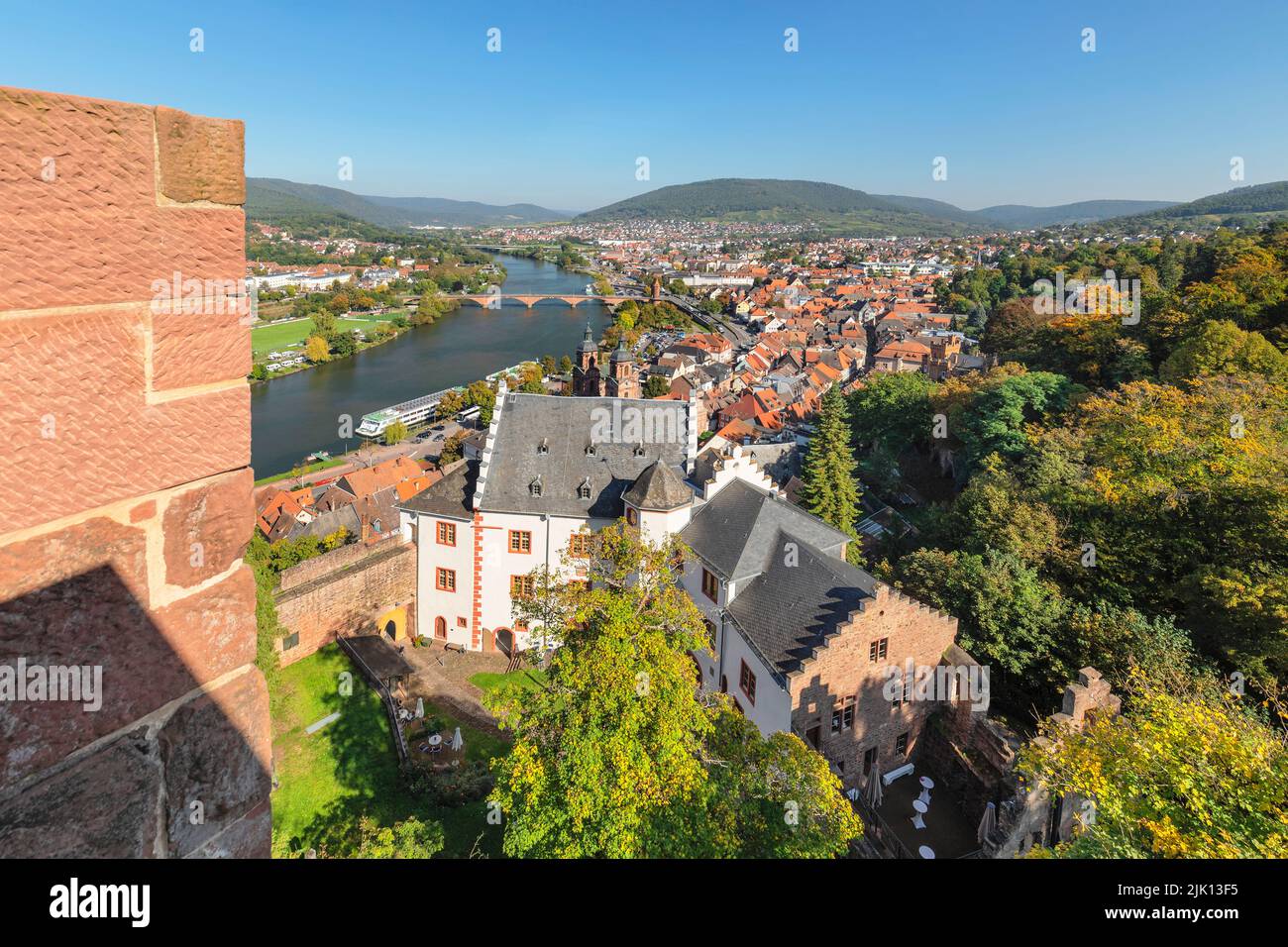 View from Mildenburg Castle over the old town of Miltenberg, Lower ...