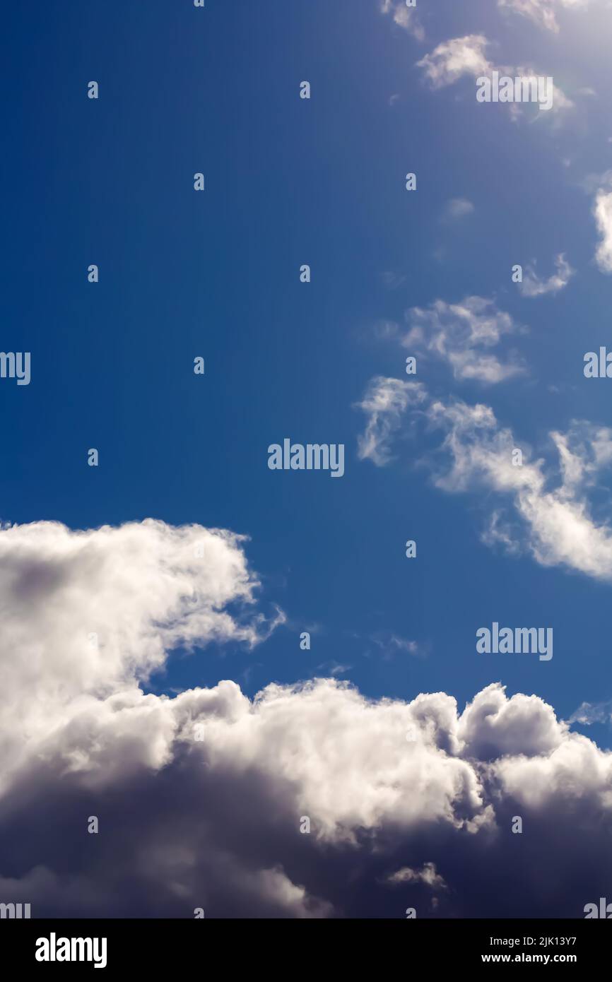 Cirrus and Stratus clouds in dramatic blue sky over Cape Town Stock ...
