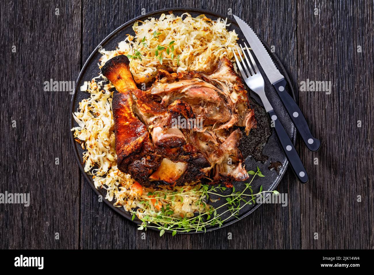 Crispy German Pork Knuckle, roast ham hock, Schweinshaxe, with ...