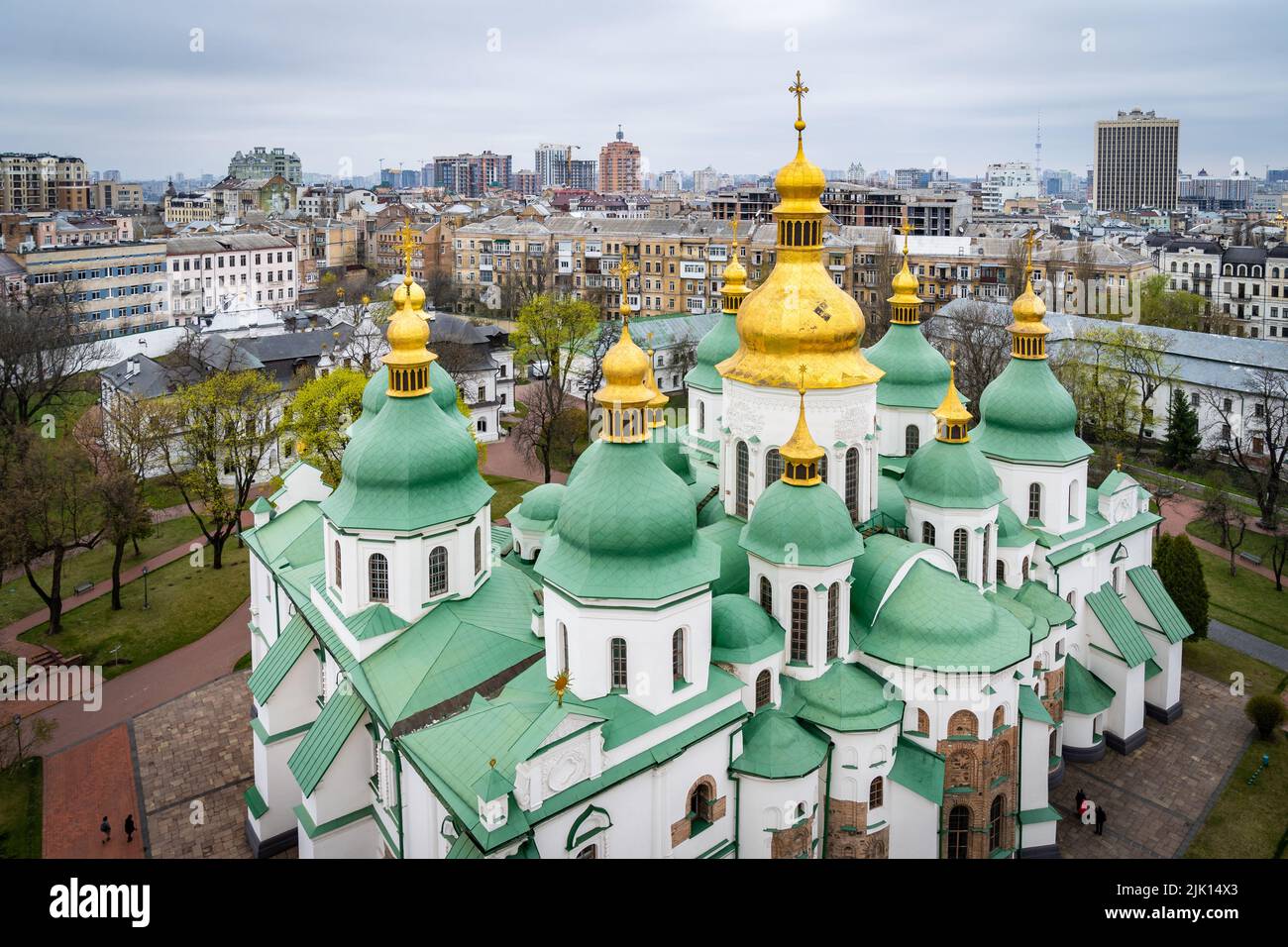 The golden domes of the St. Sophia Cathedral complex, UNESCO World ...